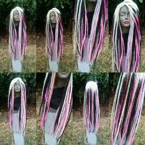 myhairandstuff | Accessories | Long Blonde Ombre Black Pink Loc ...